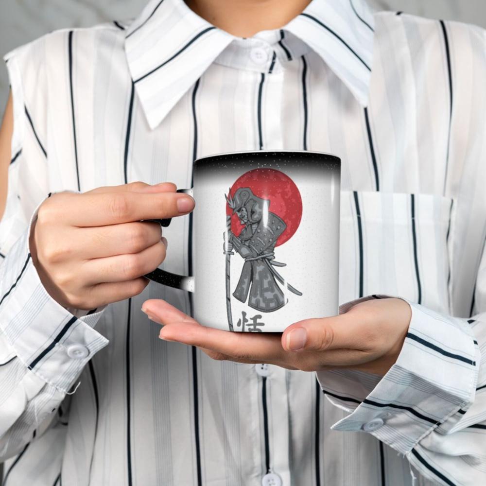 RED MOON AND SAMURAI coffee K mugs glass cups taza... – Grandado