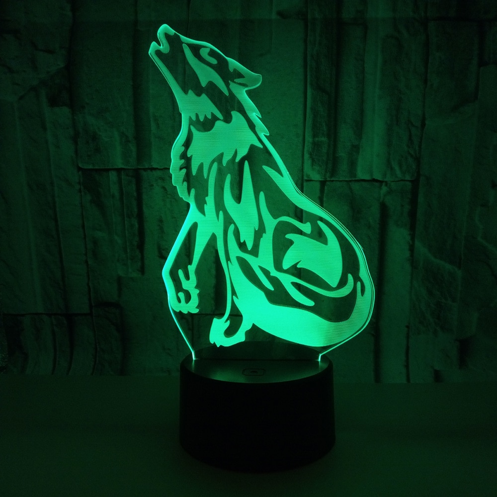 The Wolf 3D Lamp LED Animal 3d night light Remote ... – Grandado