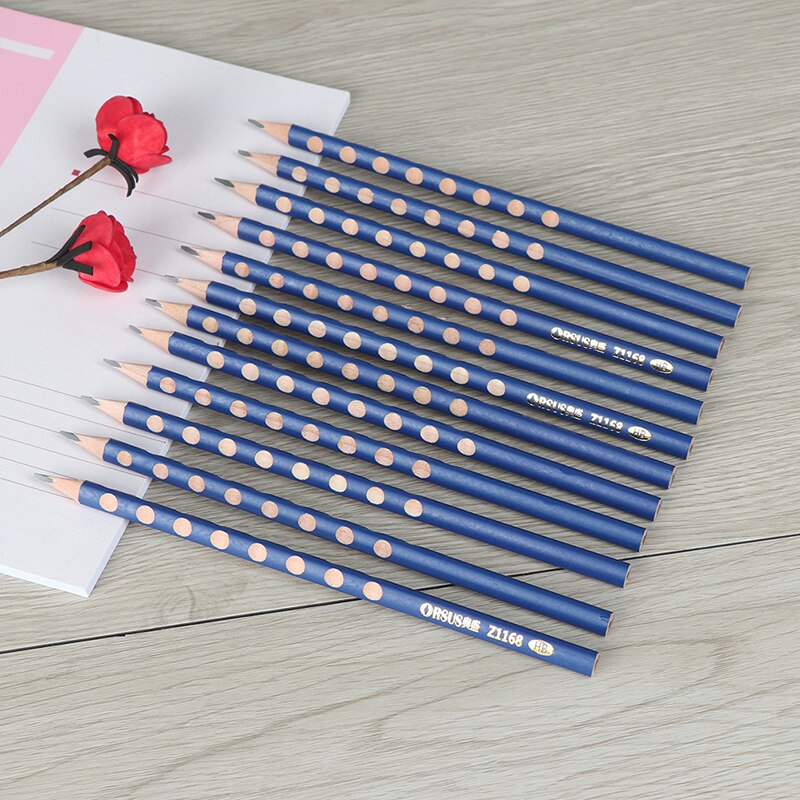 12Pcs/box Groove Slim Triangle Wooden HB Correctio... – Grandado