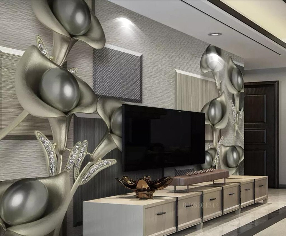 Cjsir Behang Mural Reliëf Sieraden 3D Tulip Tv Ach... – Grandado