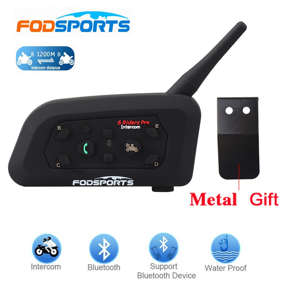 Fodsports 1 Pcs V6 Pro 1200M Intercomunicador Bt I... – Grandado