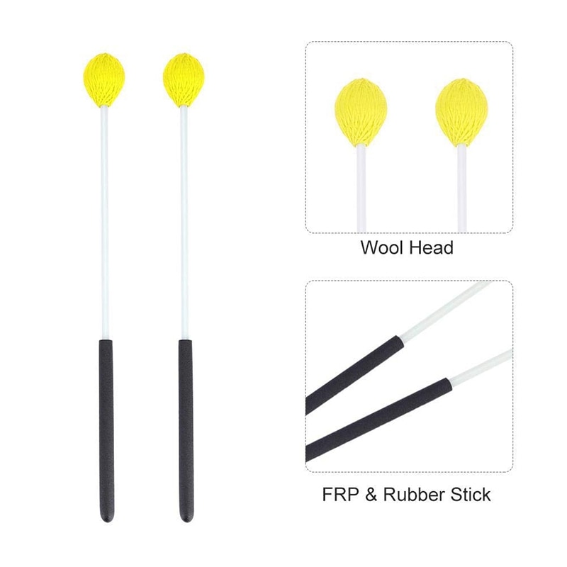 1 par de mazo de Marimba, mazo de percusión con ca... – Grandado