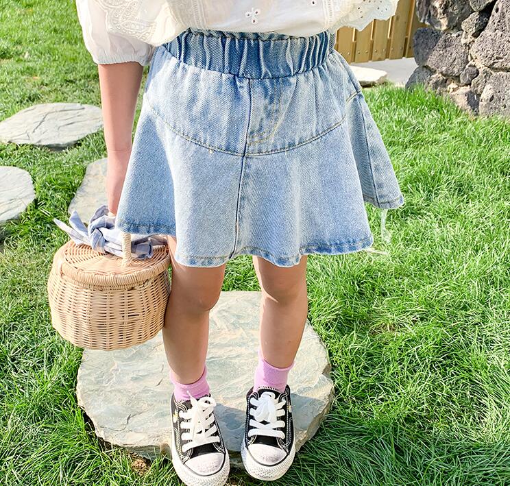 Girls Denim Ruffles Skirt Summer Girls Skirts 2-7t... – Grandado