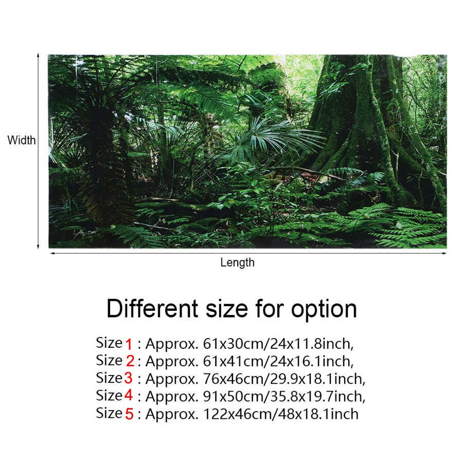 Fish Tank Aquarium Sticker PVC Reptile Box Rainfor... – Grandado