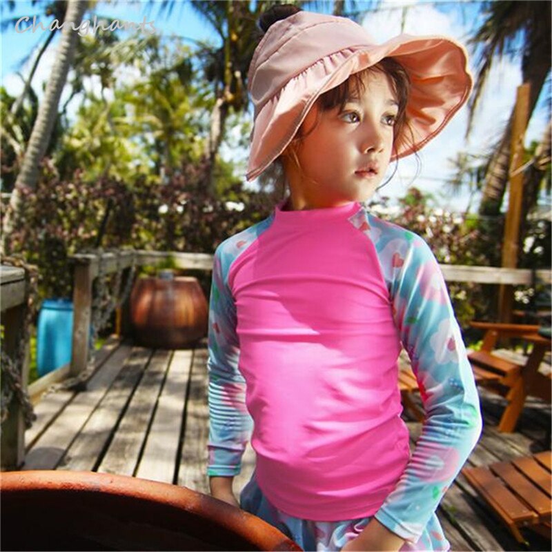 Model 2-13 Y Girl Long Sleeve Rash Guard Child two... – Grandado