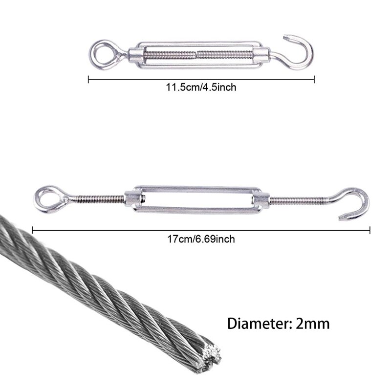 19Pcs Garden Wire Rope Turnbuckle Wire Tensioner S... – Vicedeal