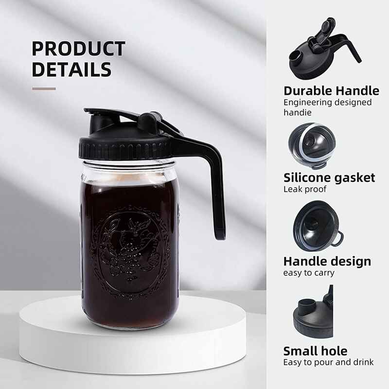 Mason Jar Lids Wide Mouth,Flip Cap Lid With Handle... – Vicedeal