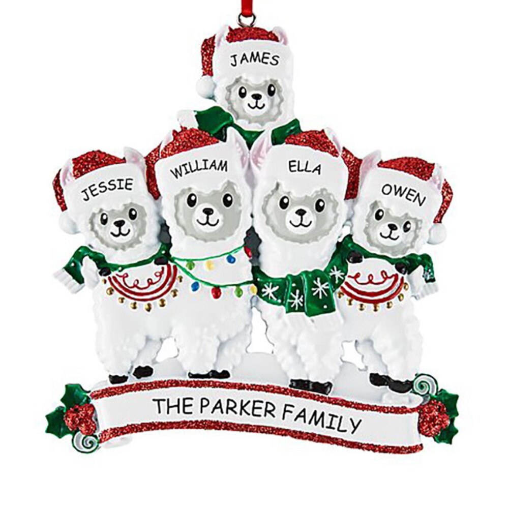 Cute Christmas Tree Ornaments Family Of Alpaca Chr... – Grandado