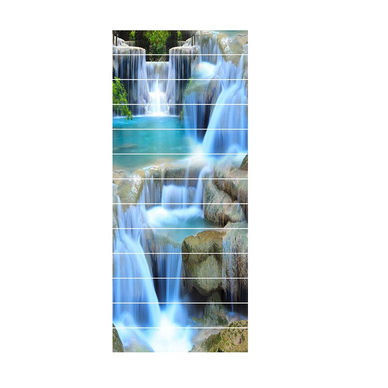 PVC wallpaper waterfall Graphics, simple 13 pieces... – Grandado