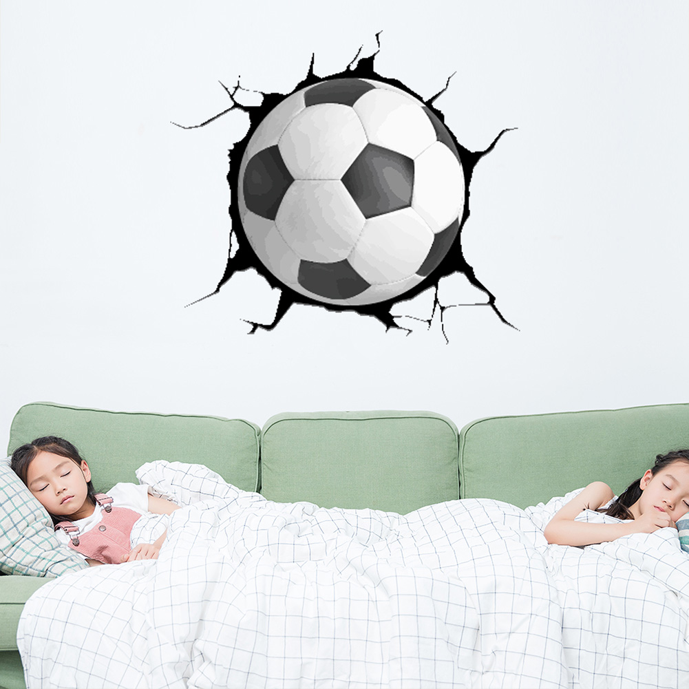 3D Football Broken Window Sticker Sports Home Deco... – Grandado