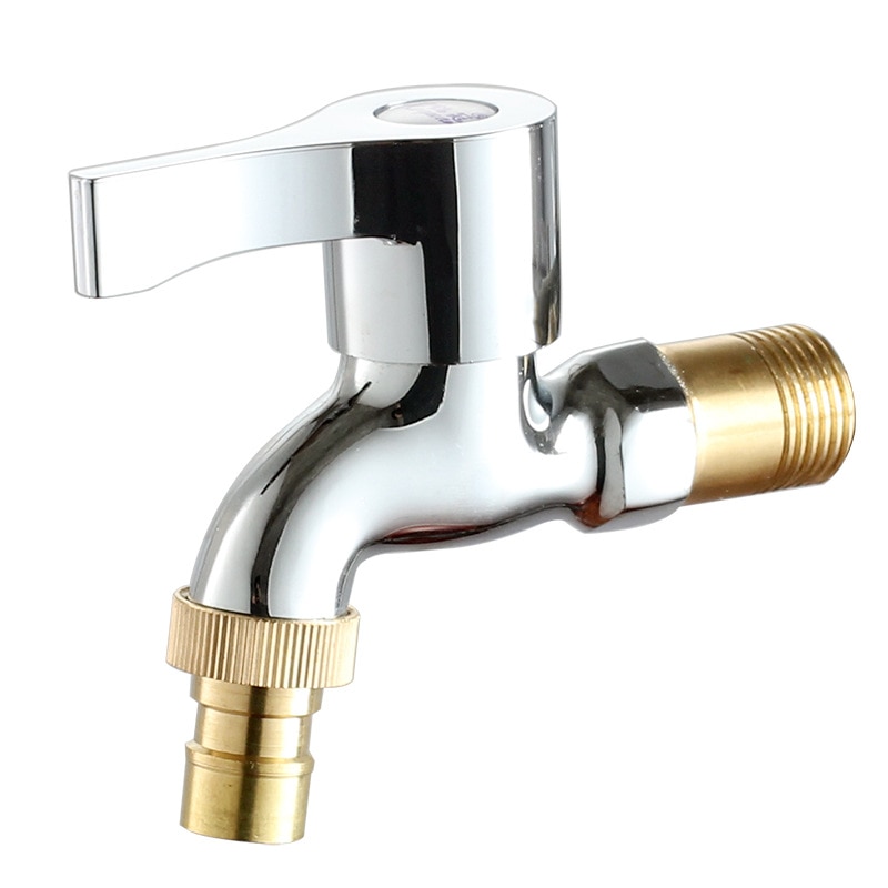 Brass single cold water wall tap garden piscinas w... – Grandado