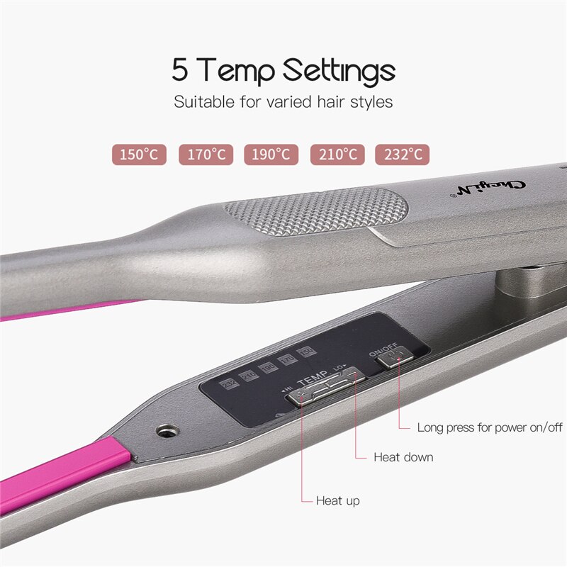 2 in 1 Hair Straightener Curling Iron Ceramic Flat... – Grandado