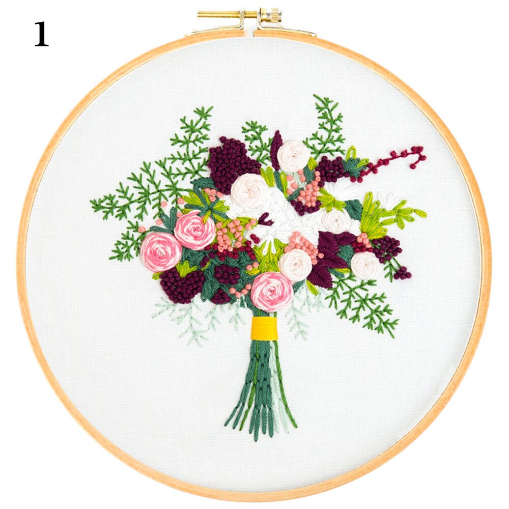Floral Bouquet Patterns Embroidery Kit DIY Handcra... – Grandado