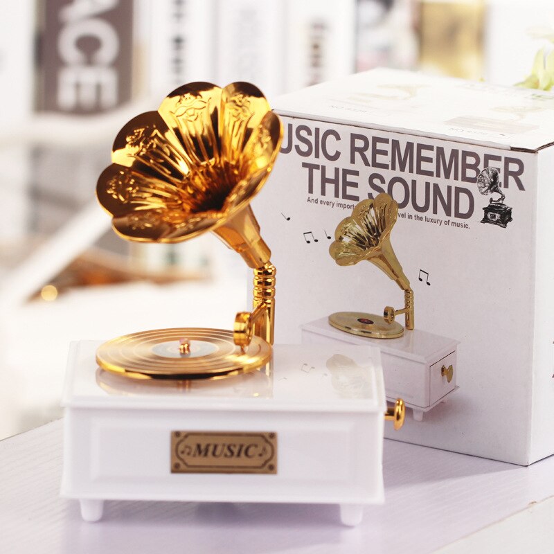 Gramophone Music Box Fur Elise Ornament Box Clockw... – Grandado