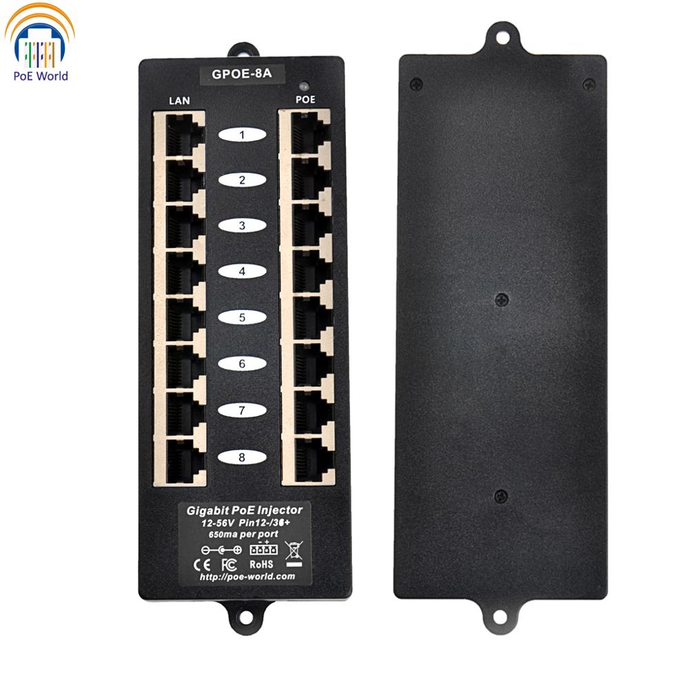 Multi Port Gigabit PoE Injector with 8 Ports for P... – Vicedeal