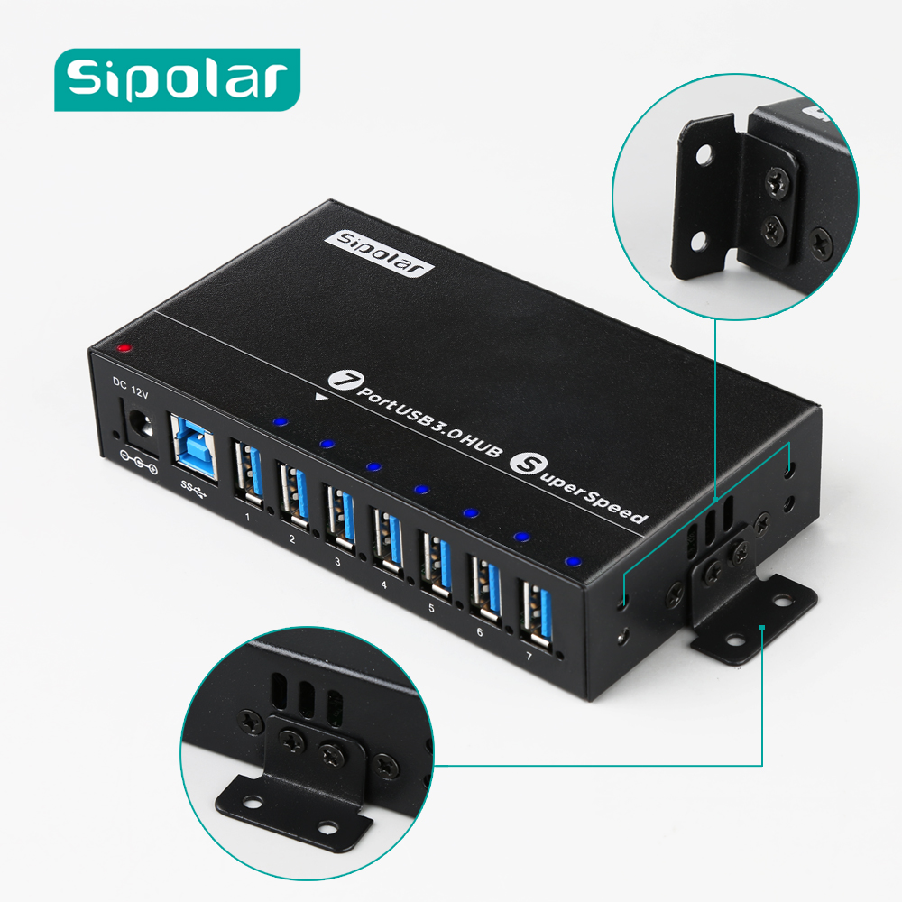 model 7 port USB 3.0 super speed hub with smart ch... – Vicedeal