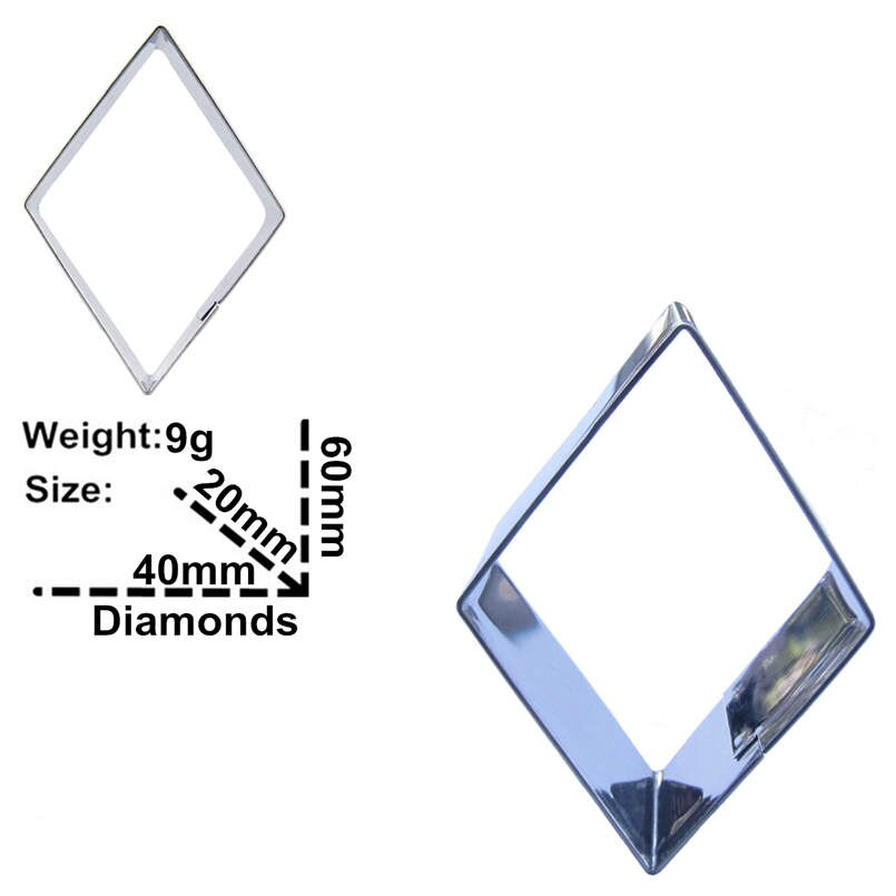 Diamonds shape 3 stuk cookie snijden mallen, bakke... – Grandado