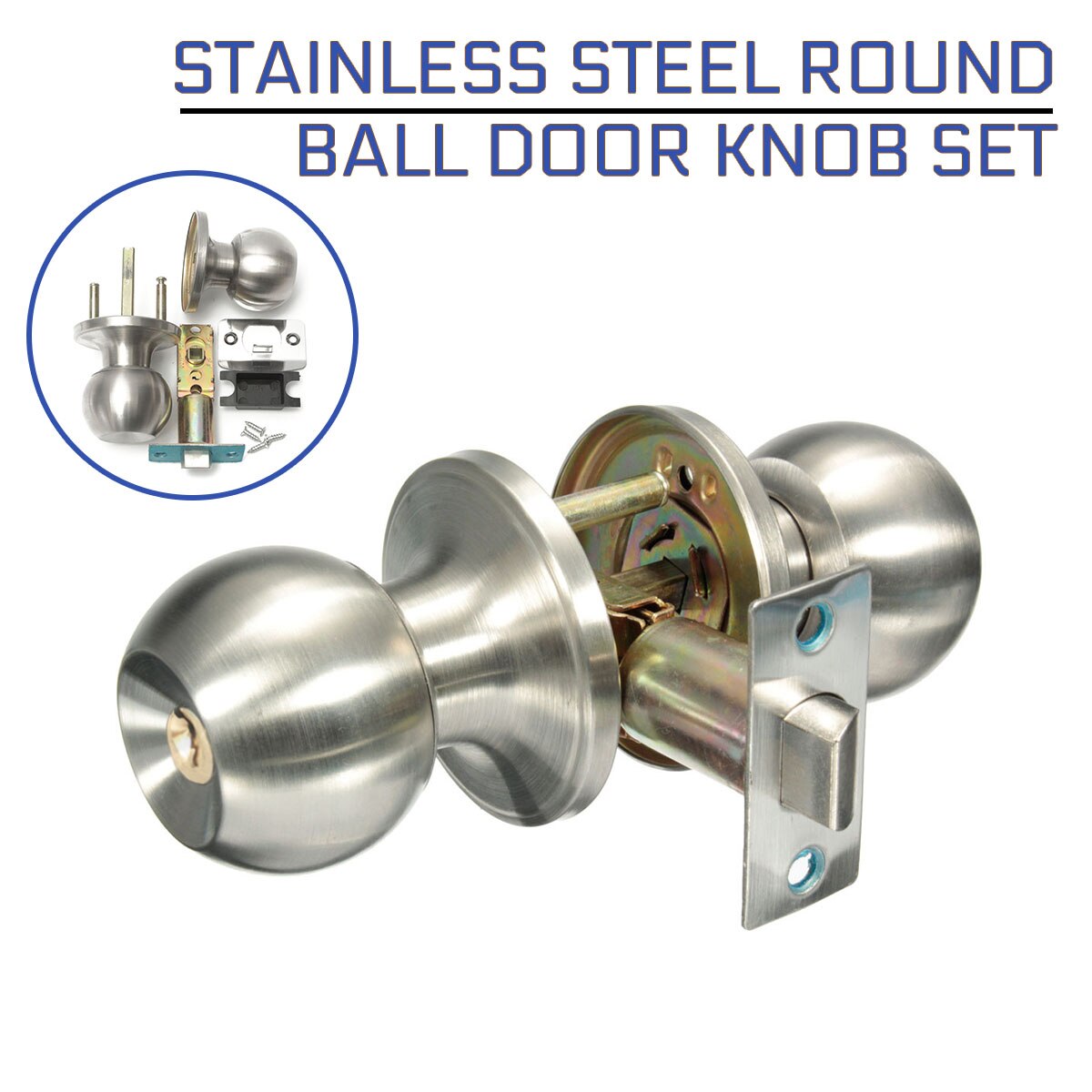 Stainless Steel Door Lock 25mm-45mm Bathroom Round... – Vicedeal