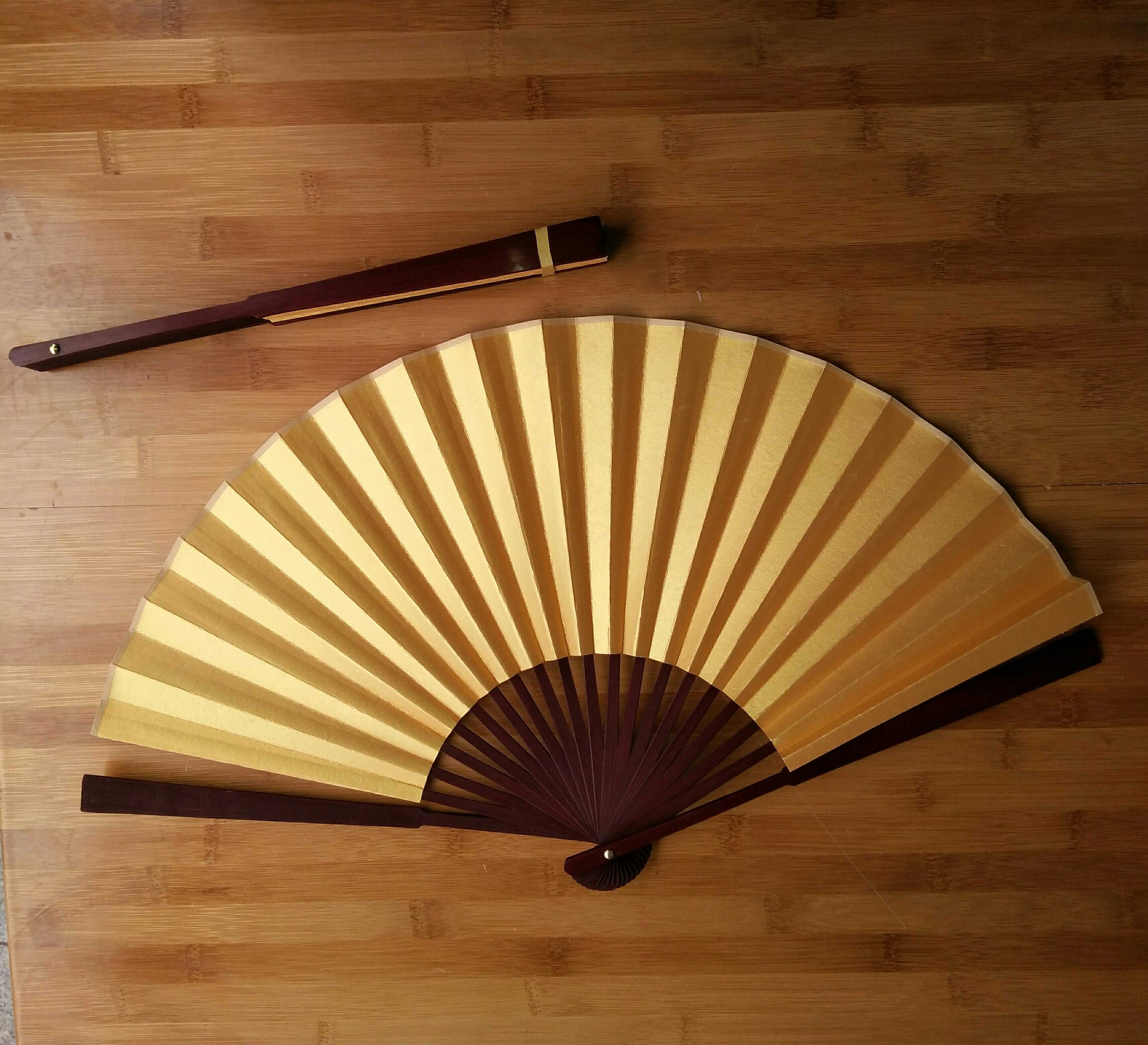 Rice Paper Gold Fan Decoration Chinese Hand Fan Pa... – Vicedeal