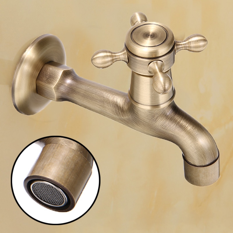 Wall Mounted Brass Taps Antique Wall Mounted Brass... – Grandado