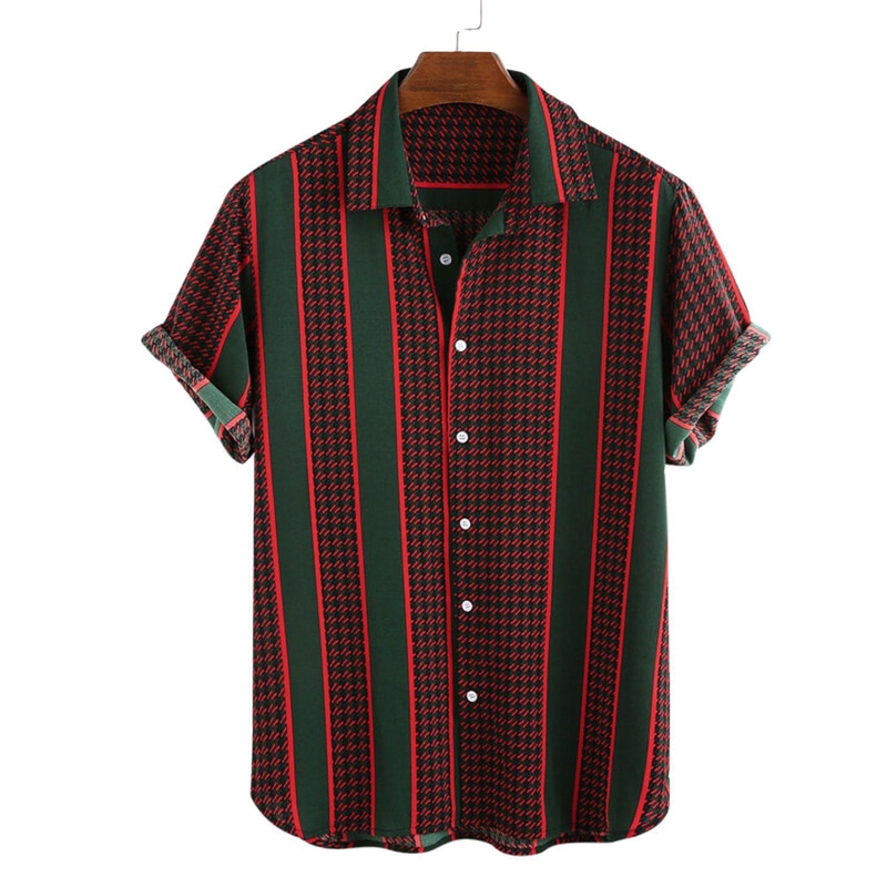 Harajuku Florl Strand Shirt Mannen Korte Mouw Casu... – Grandado