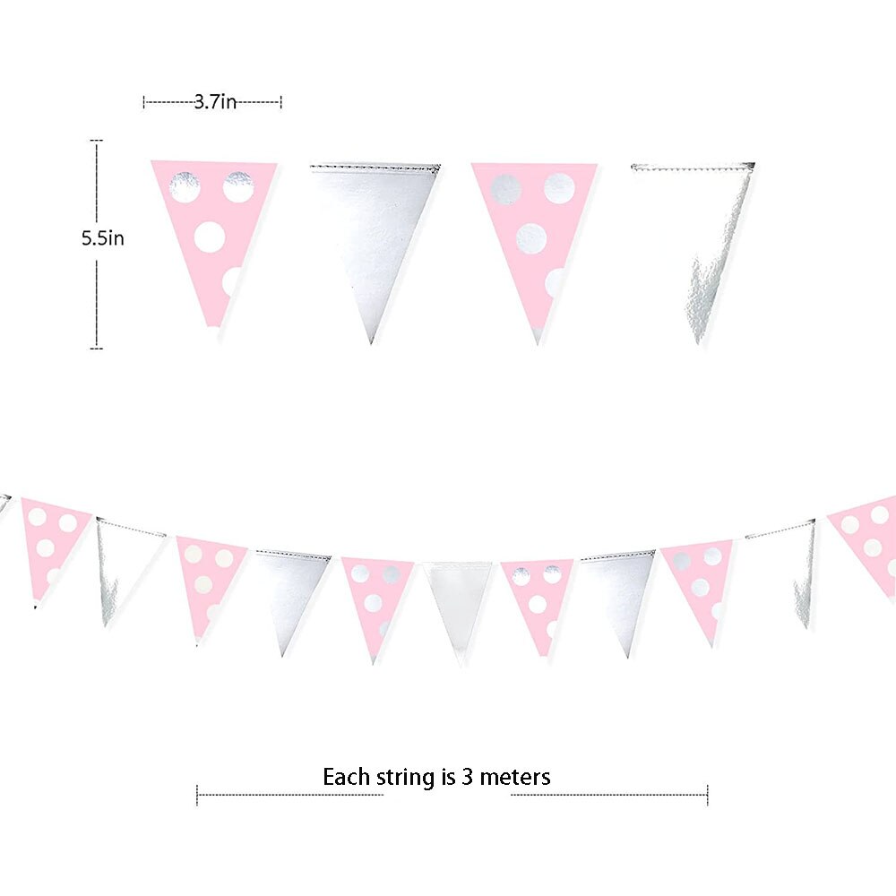 Pink Silver Girls Girls Birthday Banner Party Deco... – Vicedeal