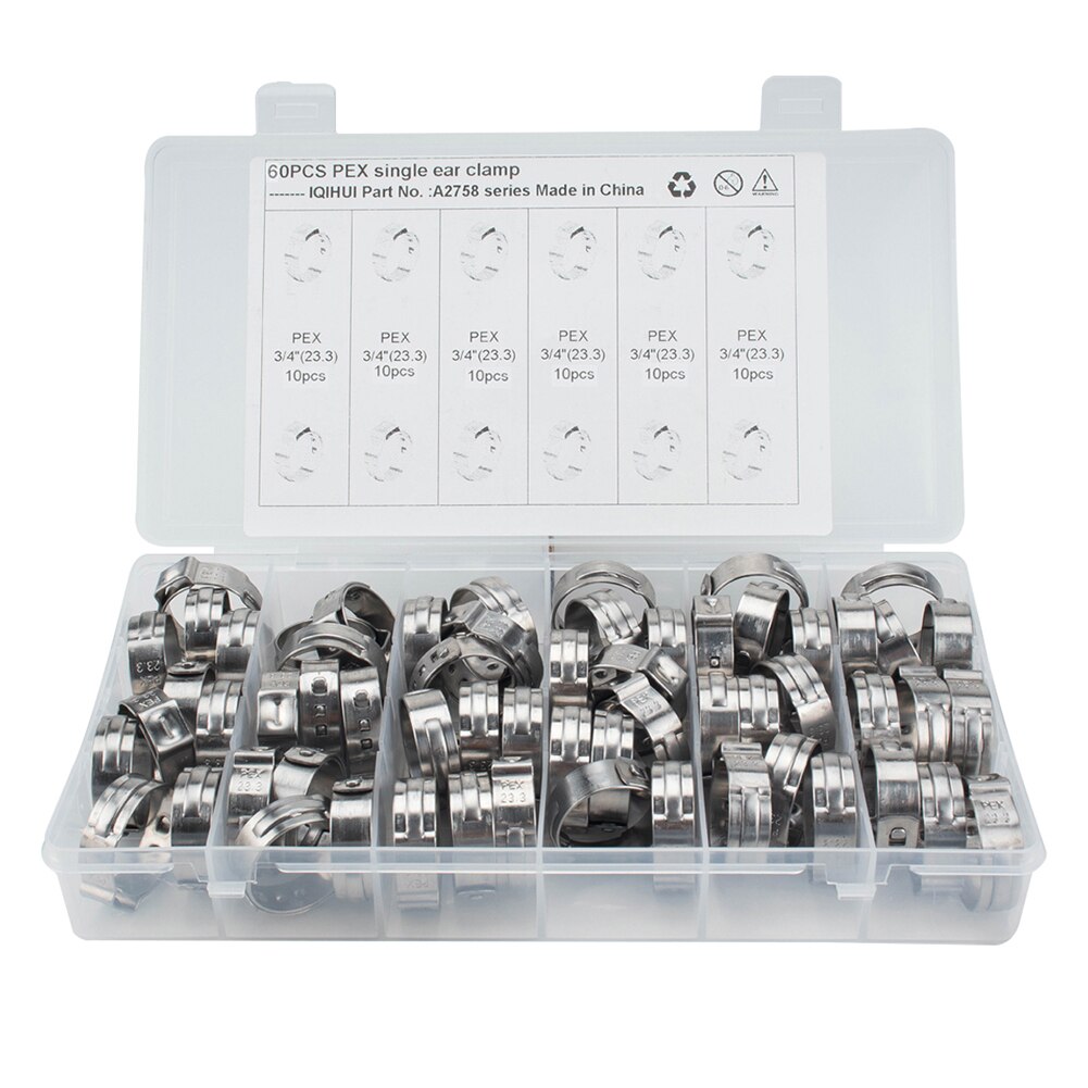 60pcs Stainless Steel 304 Single Ear Hose Clamps 3... – Vicedeal