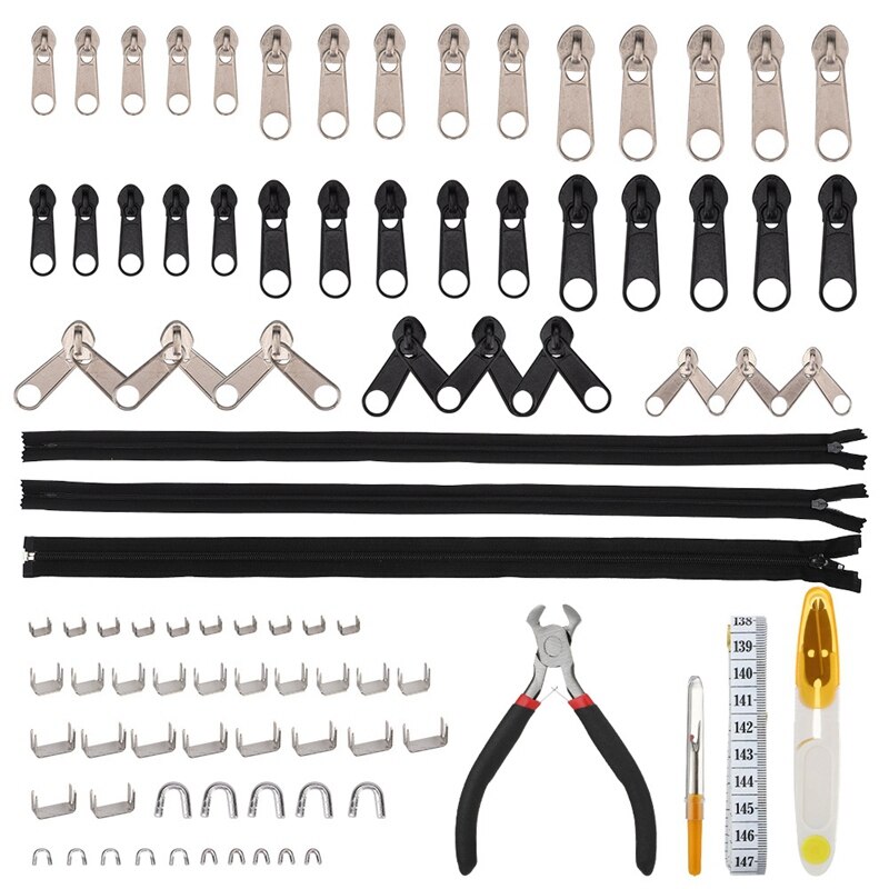 91Pcs/Set Zippers Slider Universal Instant Fix Zip... – Grandado