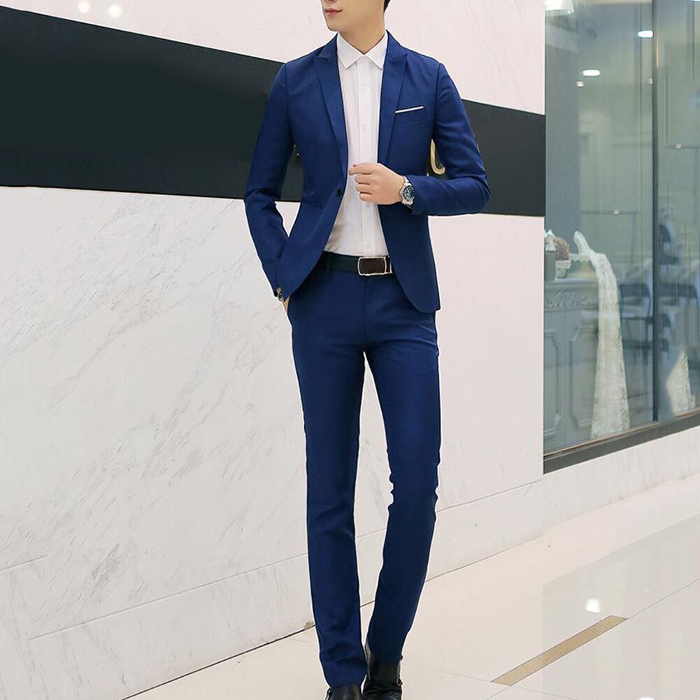 Mens Suits with Pants Solid Men's Blazer Slim and ... – Grandado