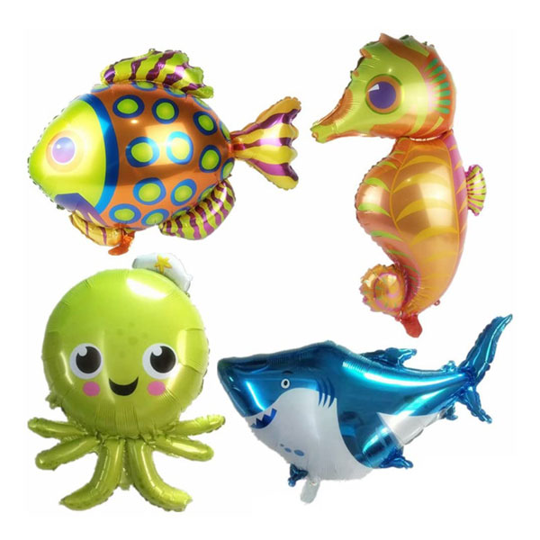 4 pcs Large Sea Animal Balloons, 38 inch Cartoon S... – Grandado