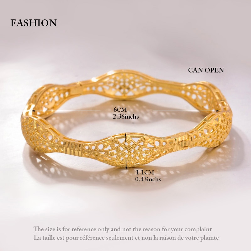 Bangles 4pcs/lot Gold color Bangles for Women Girl... – Grandado
