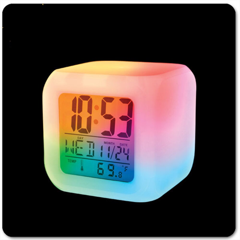 Colorful color-changing mood alarm clock Cartoon c... – Grandado