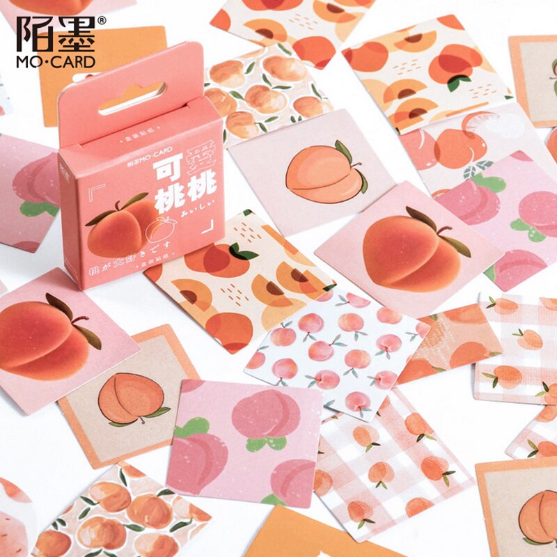 46 Sheets Cute Peach Fruit Paper Sticker DIY Decor... – Vicedeal