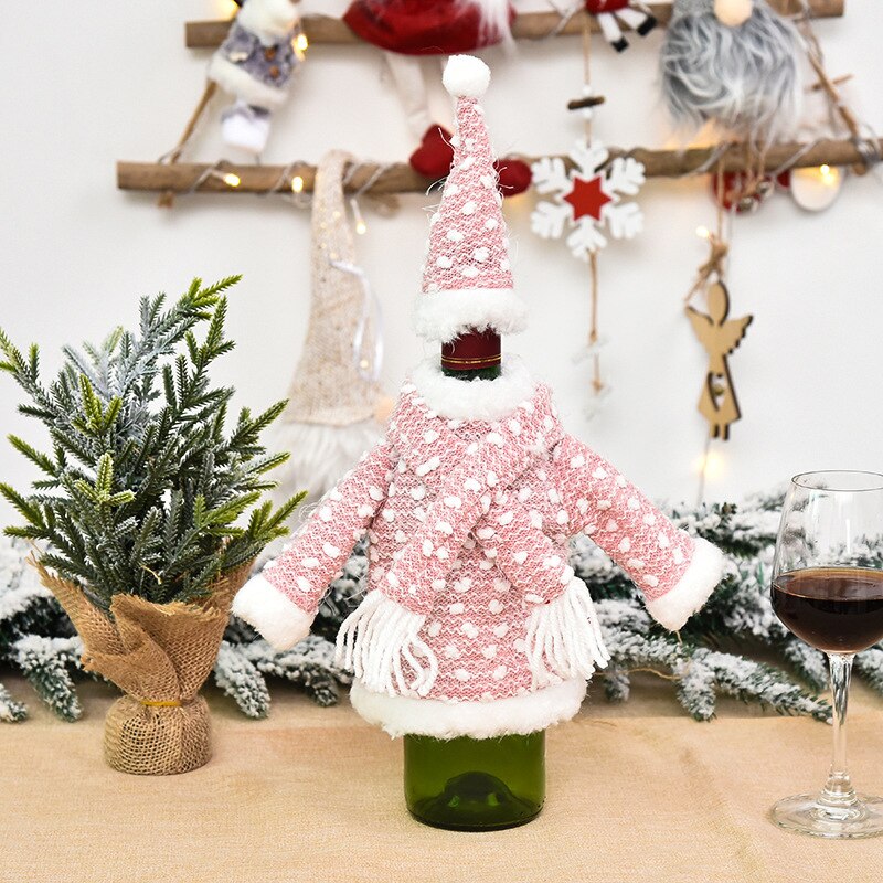 Christmas Party Knitted Sweater Wine Bottle Covers... – Grandado
