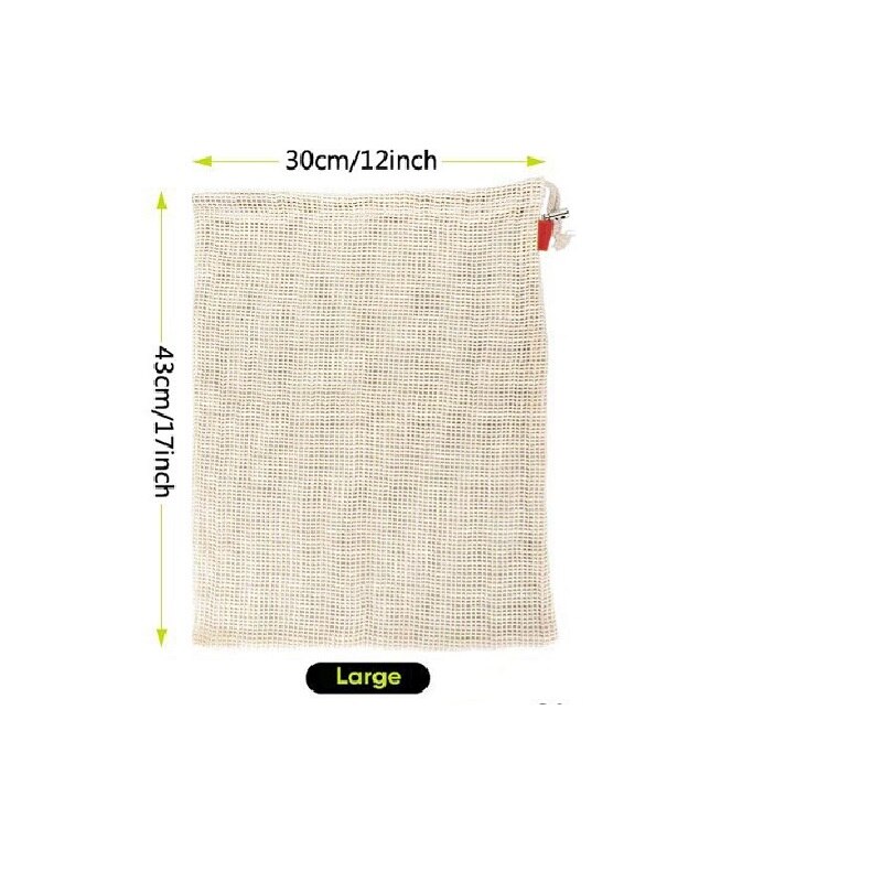 Reusable Organic Cotton Produce Bags Cotton Mesh B... – Vicedeal
