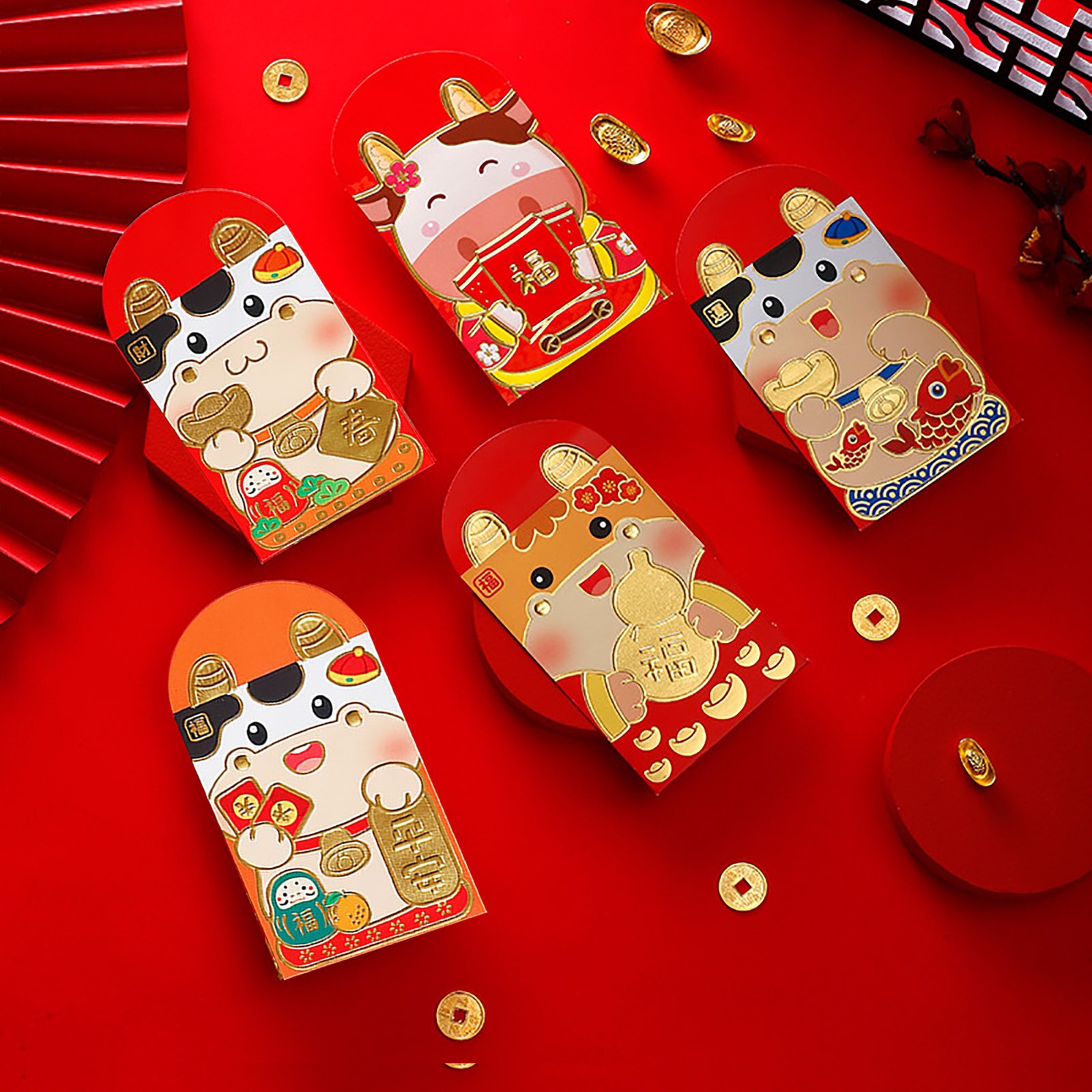 Behogar 36pcs Chinese Year Red Packet Red Lucky En... – Grandado