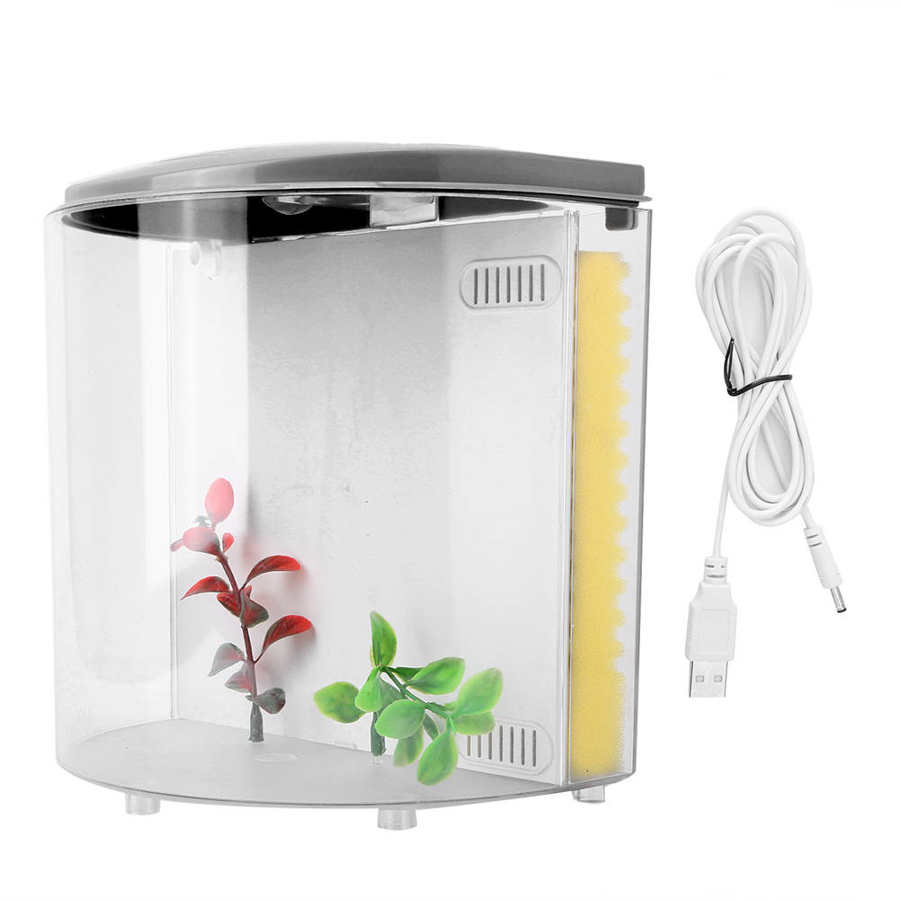 Tabletop fish tank USB Mini half-moon shaped acryl... – Vicedeal