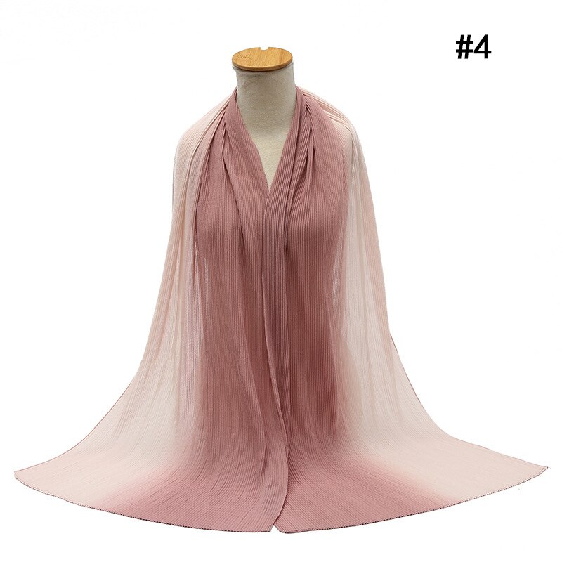 Mosaic Color Creased Scarf hijab Muslim Women Long... – Grandado