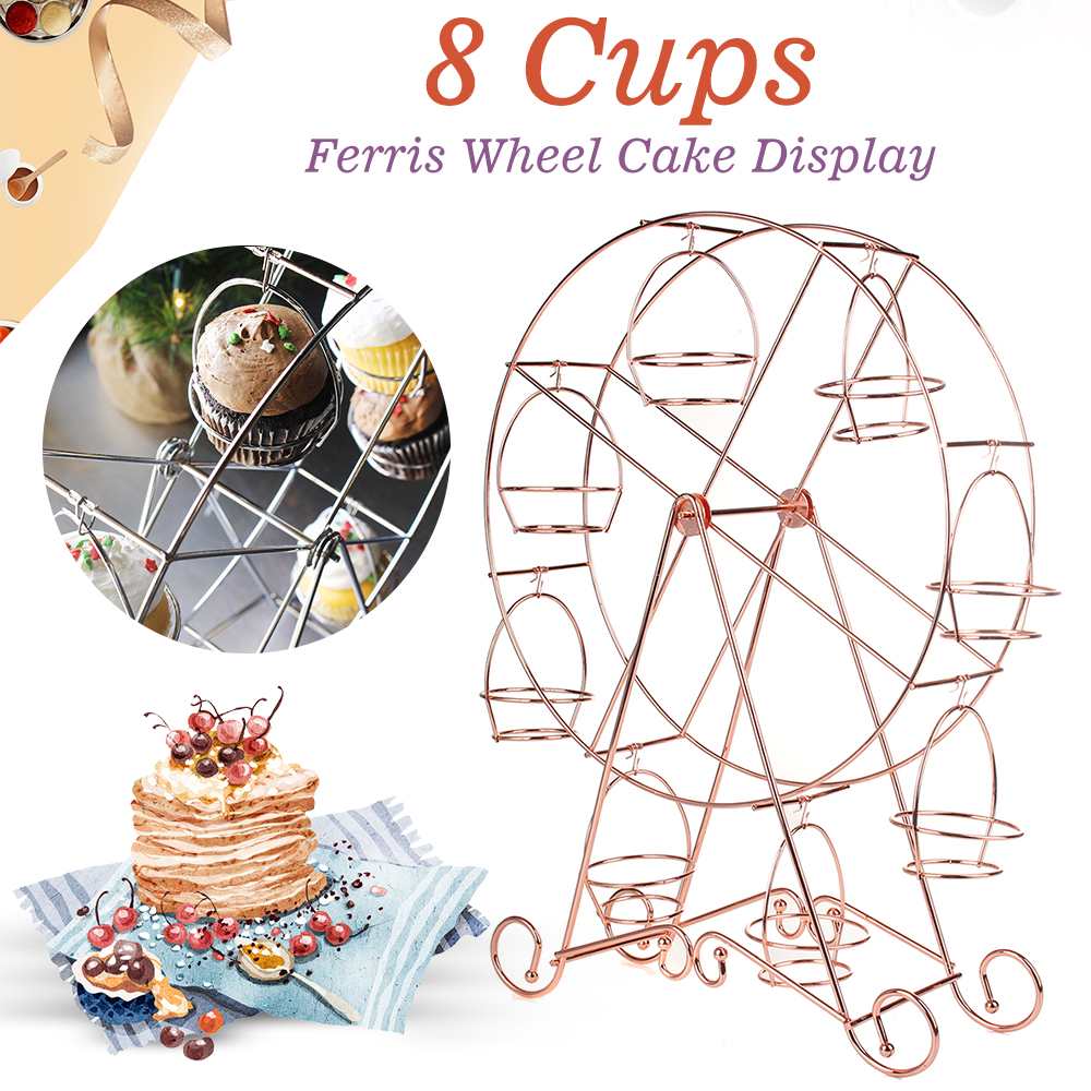 Exquisite Rose Gold 8 Cups Ferris Wheel Cake Stand... – Grandado