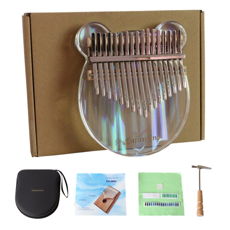 Rainbow Crystal Kalimba17key Vinger Piano Beginner... – Grandado