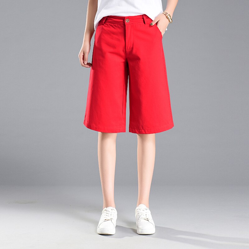 Knee Length Newest Casual Solid Wide Leg Shorts Wo... – Grandado