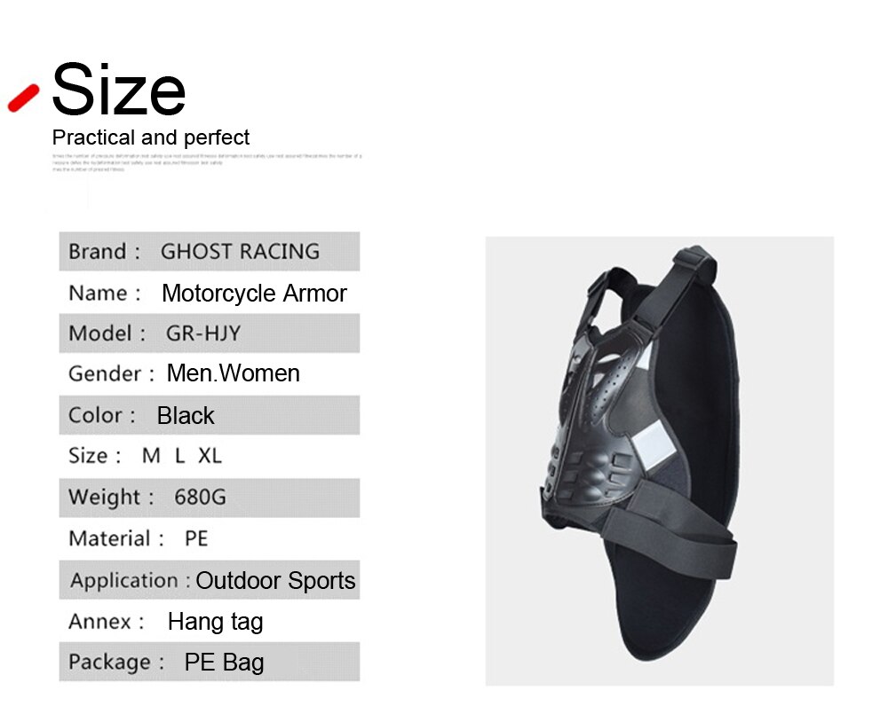 GHOST RACING Motorcycle Jacket Motocross Body Prot... – Grandado