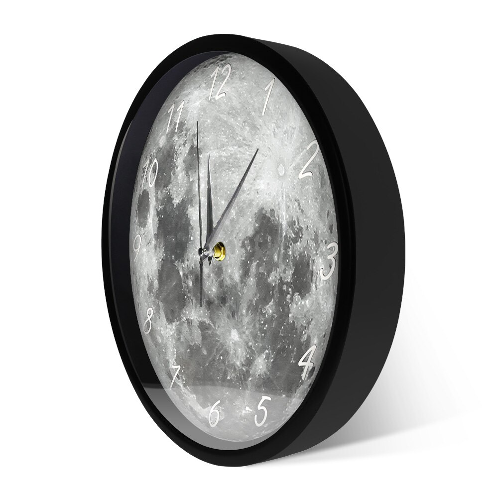 Glow In Dark Moon Wall Clock Modern Sound Control ... – Grandado