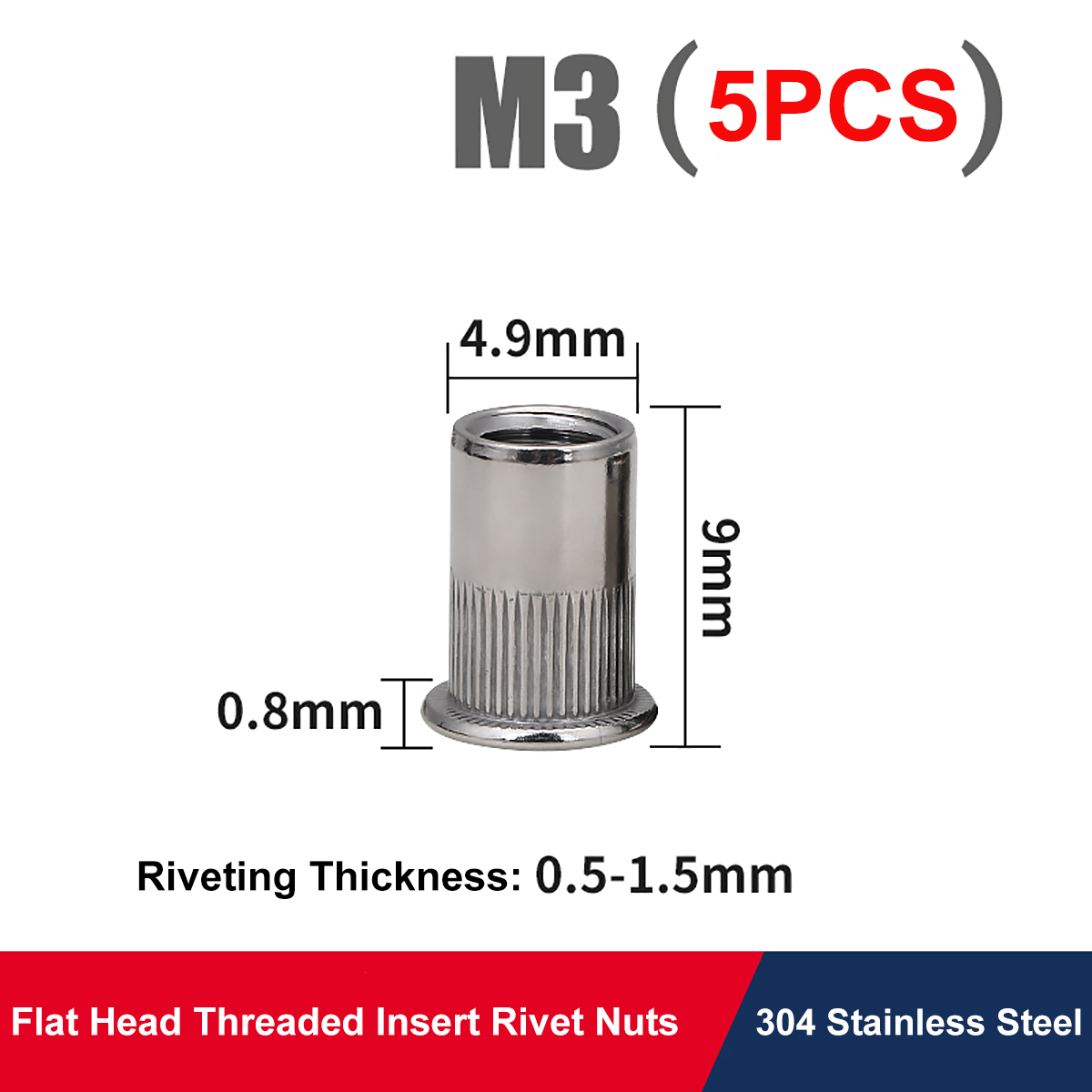 M3 M4 M5 M6 M8 M10 M12 304 Stainless Steel Rivnut ... – Grandado
