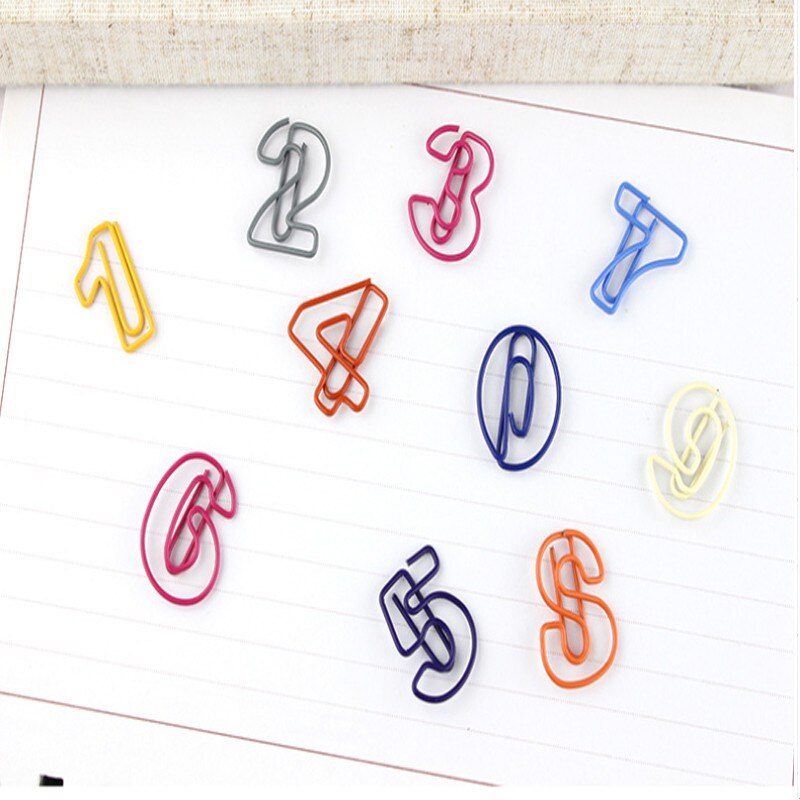 10pcs/pack metal Digital pattern paper clips paper... – Grandado