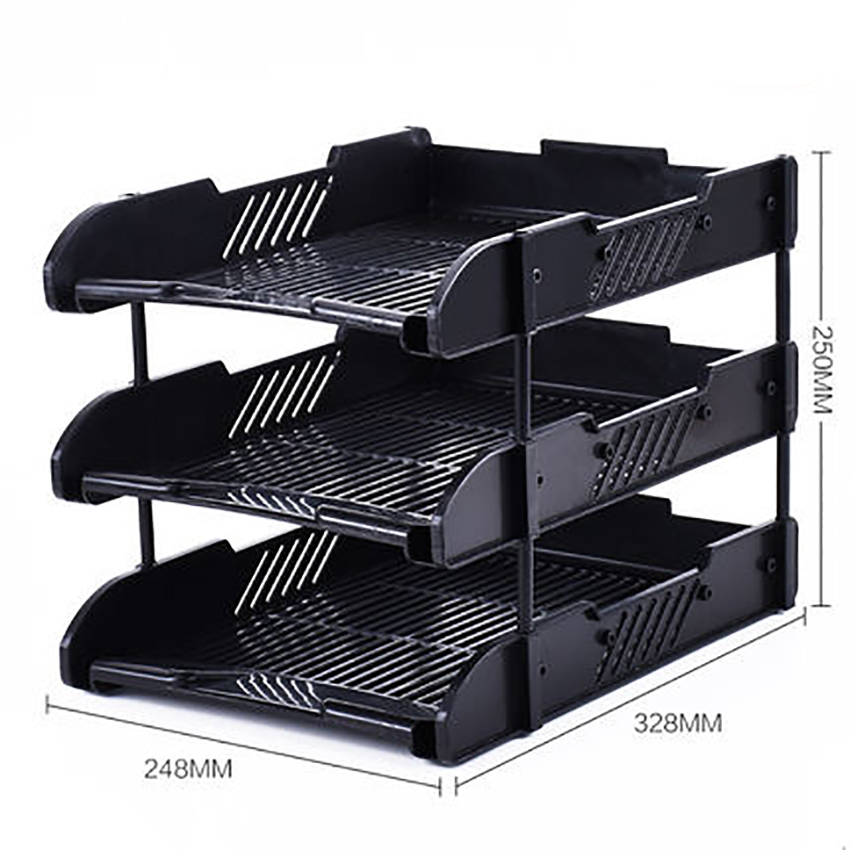 3-layer File Tray Mesh File Holder Stand Organizer... – Vicedeal