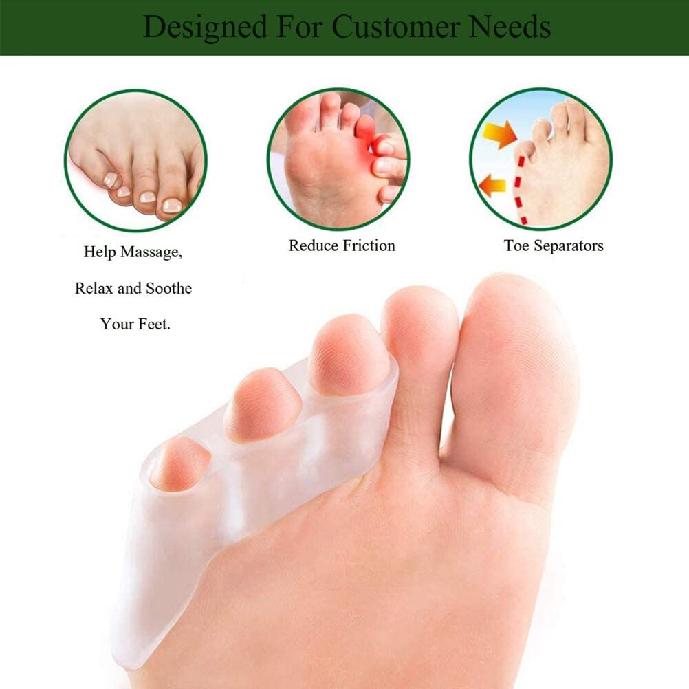 2 Pairs Silicone Finger Toe Protector Toe Separato... – Grandado