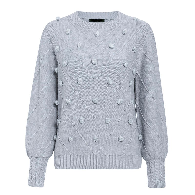 Misswim Elegante pompon witte trui vrouwen inviern... – Grandado