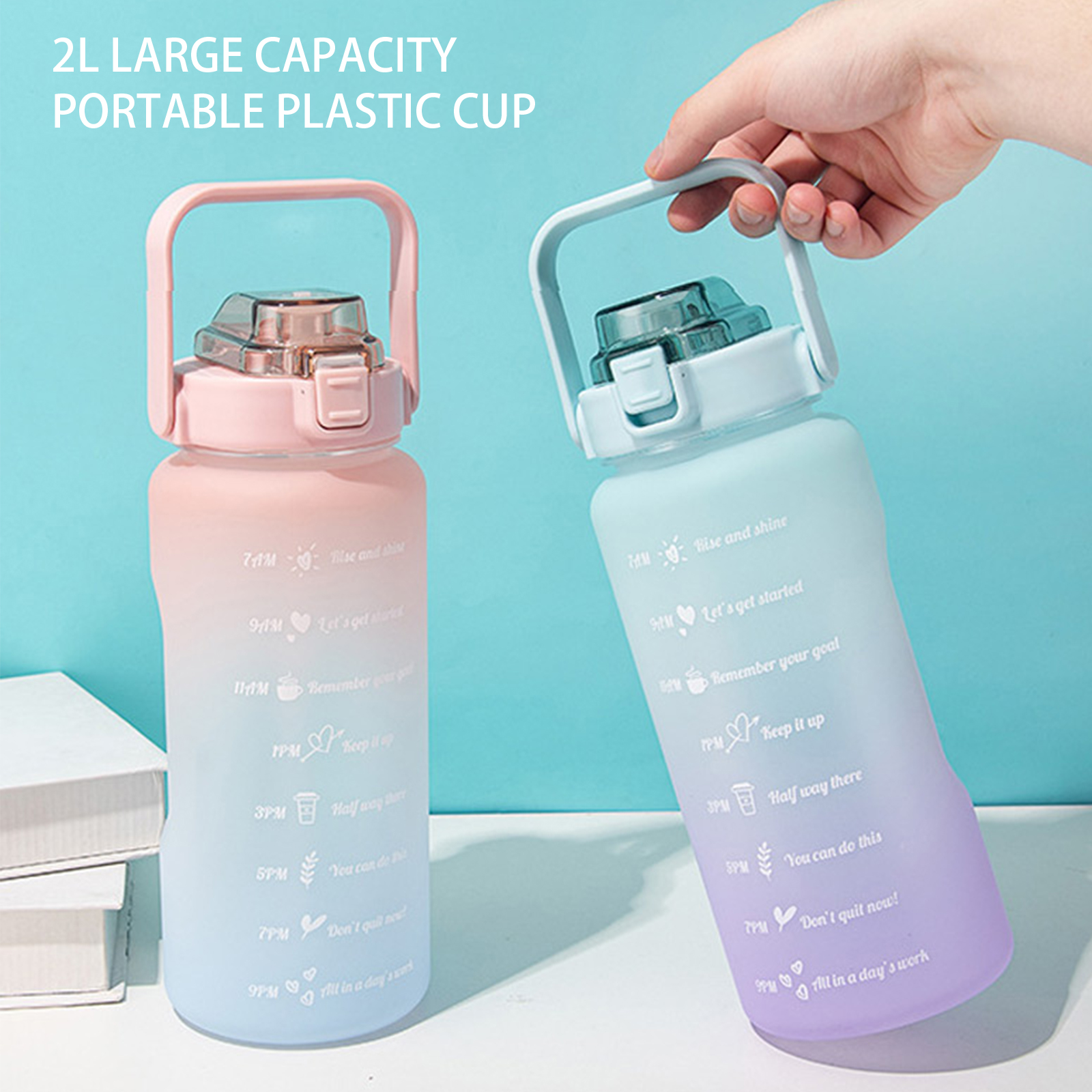 2L Water Flessen Met Tijd Schaal Grote Capaciteit ... – Grandado