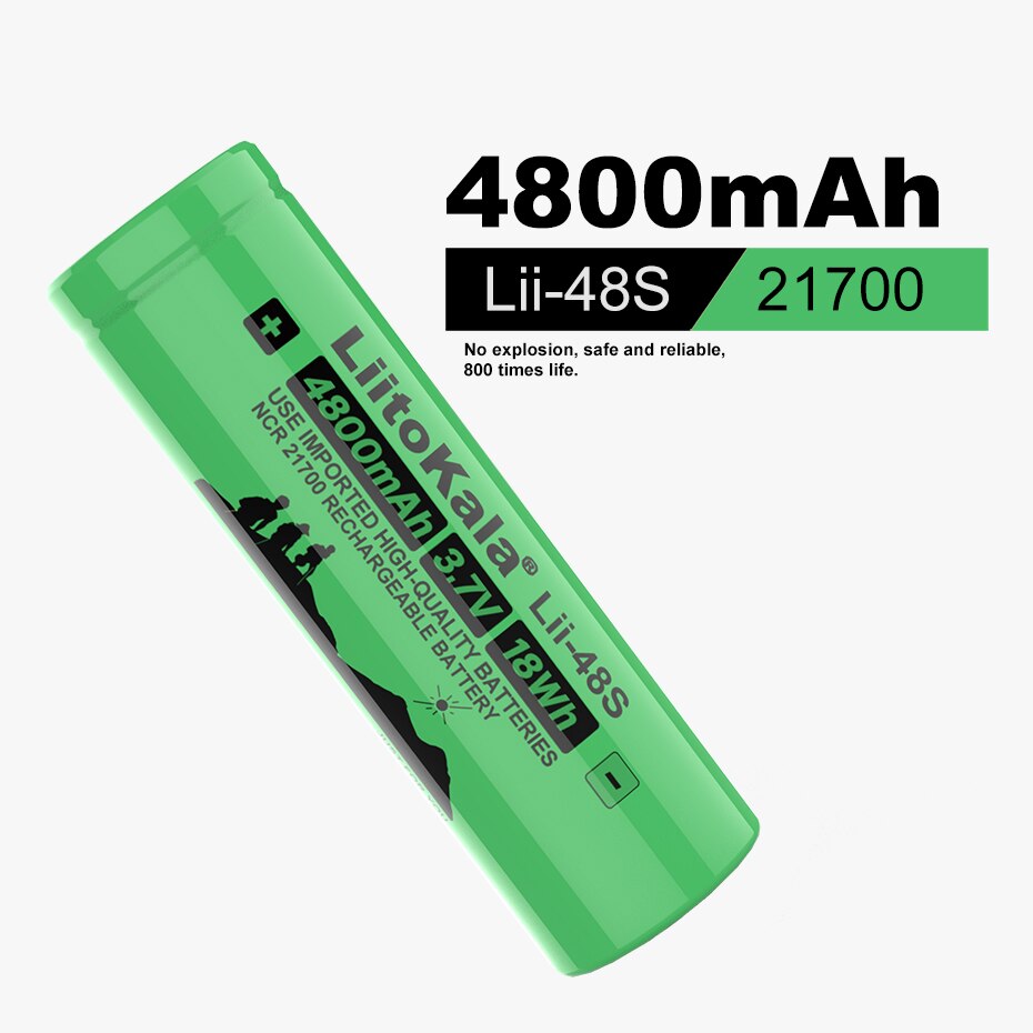 LiitoKala Lii-48S 3.7V 21700 4800mAh li-lon Rechar... – Grandado